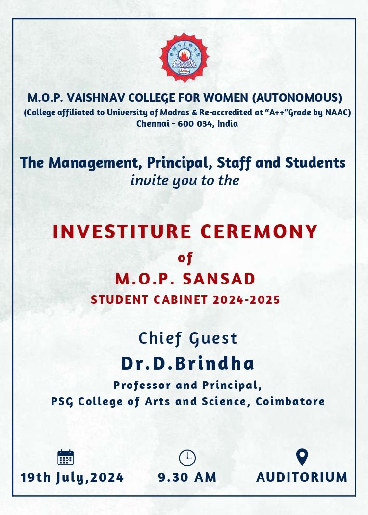 Investiture Ceremony of M.O.P. Sansad - MOP